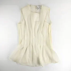 Endless Rose | Tops | Endless Rose Cream Sheer Pleated Chiffon Tank ...